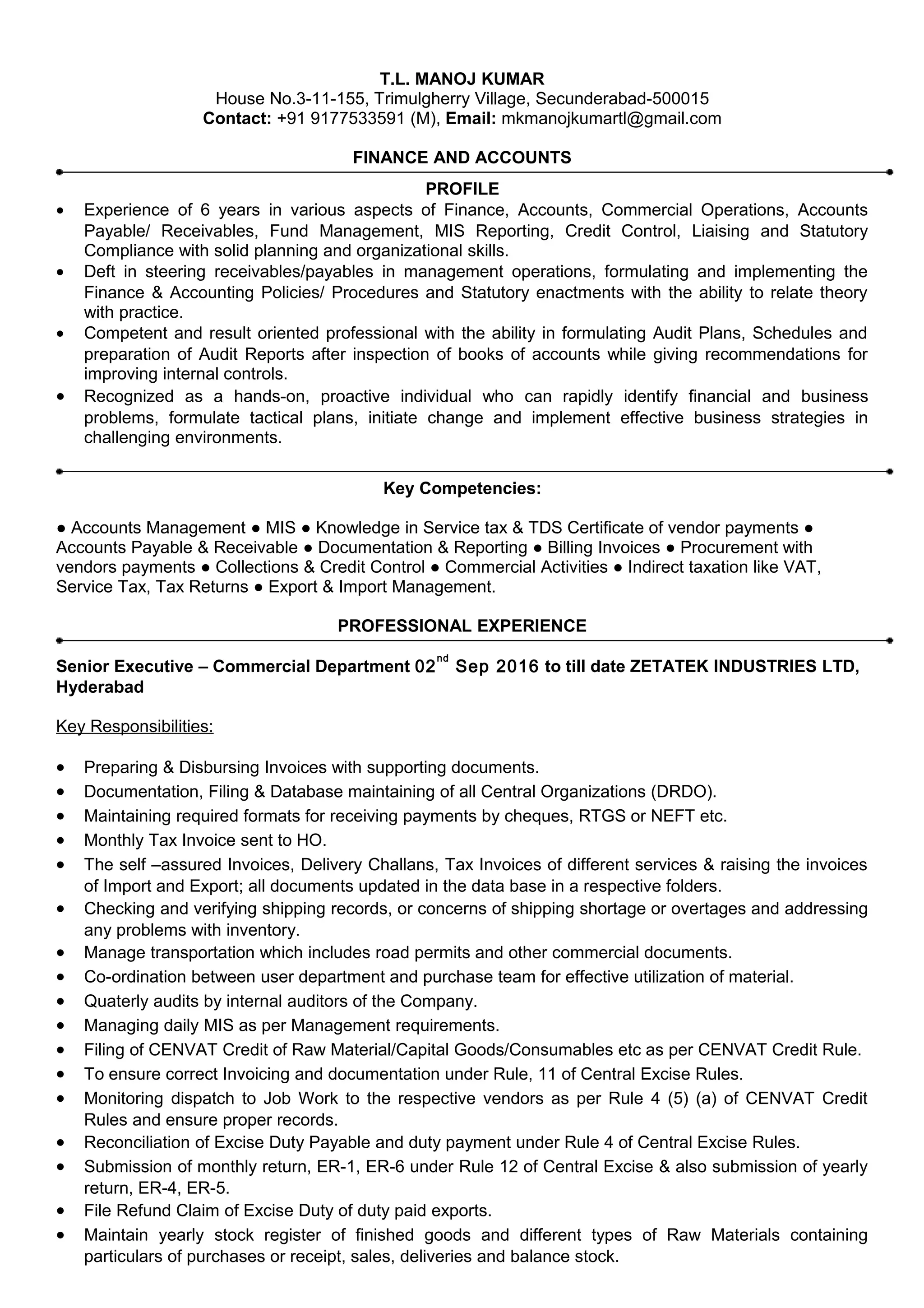 TAPSE MANOJ_CV | DOC