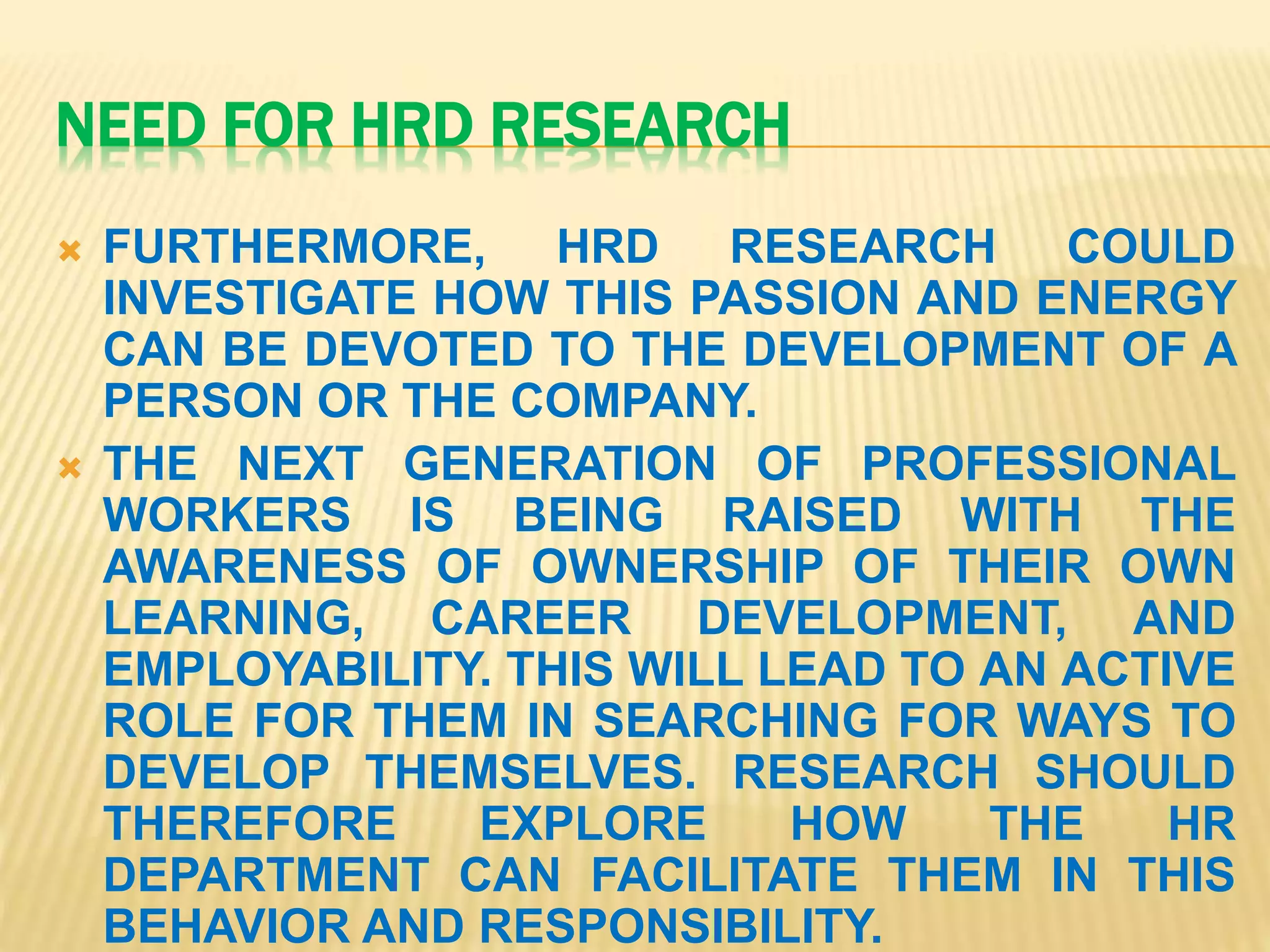 IMPORTANCE OF RESEARCH IN HRD | PPTX