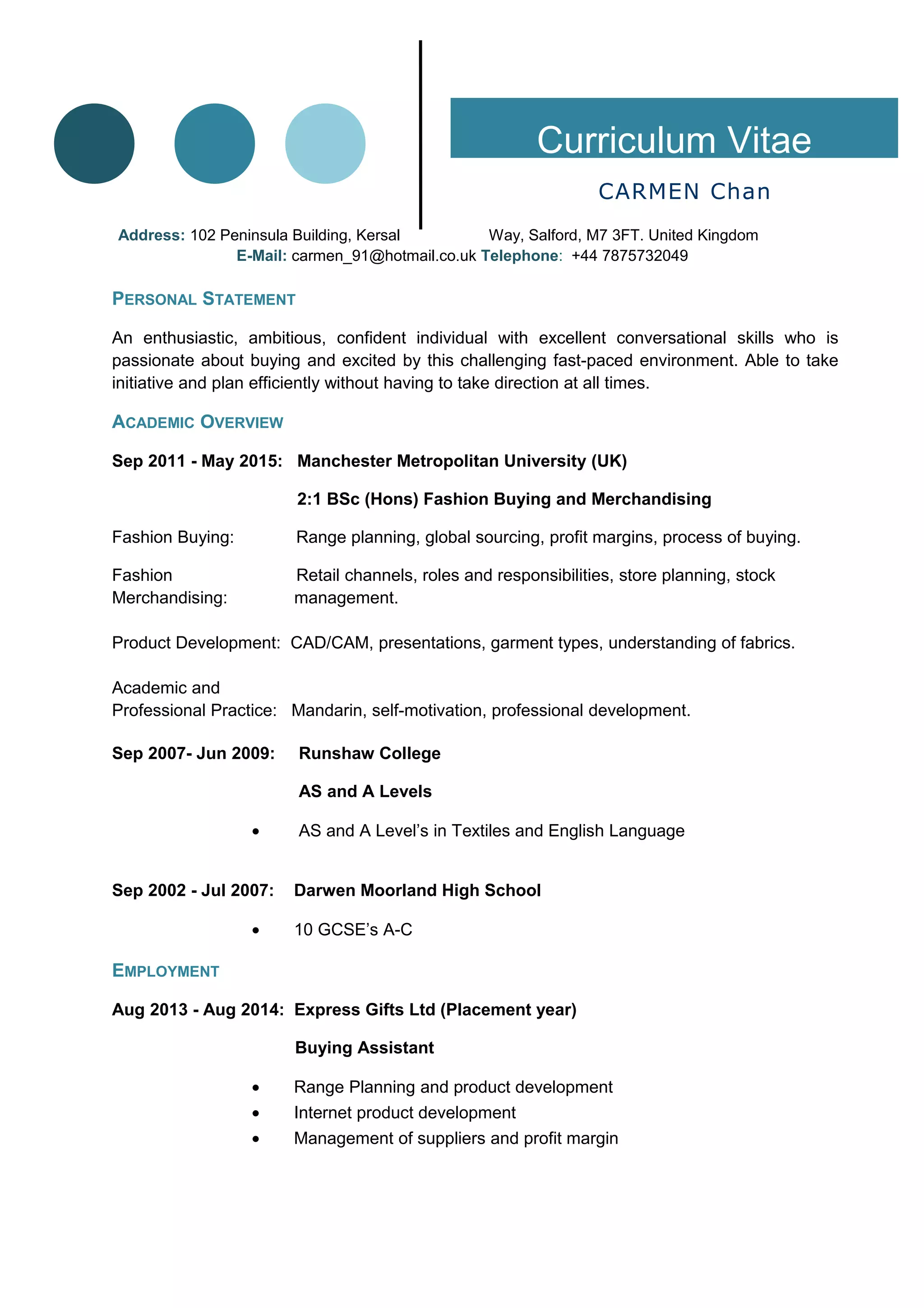 Carmen Chan CV | PDF
