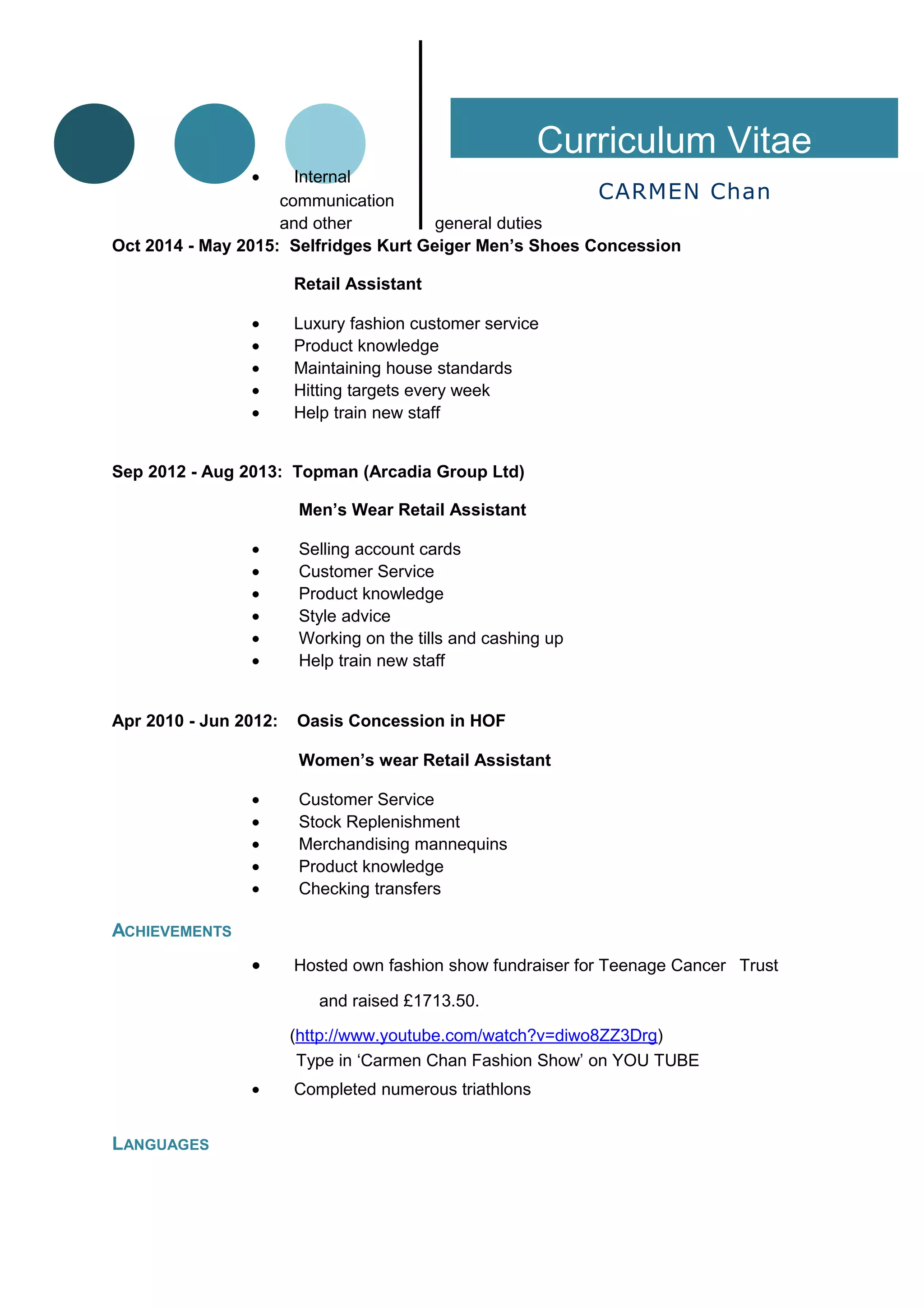 Carmen Chan CV | PDF
