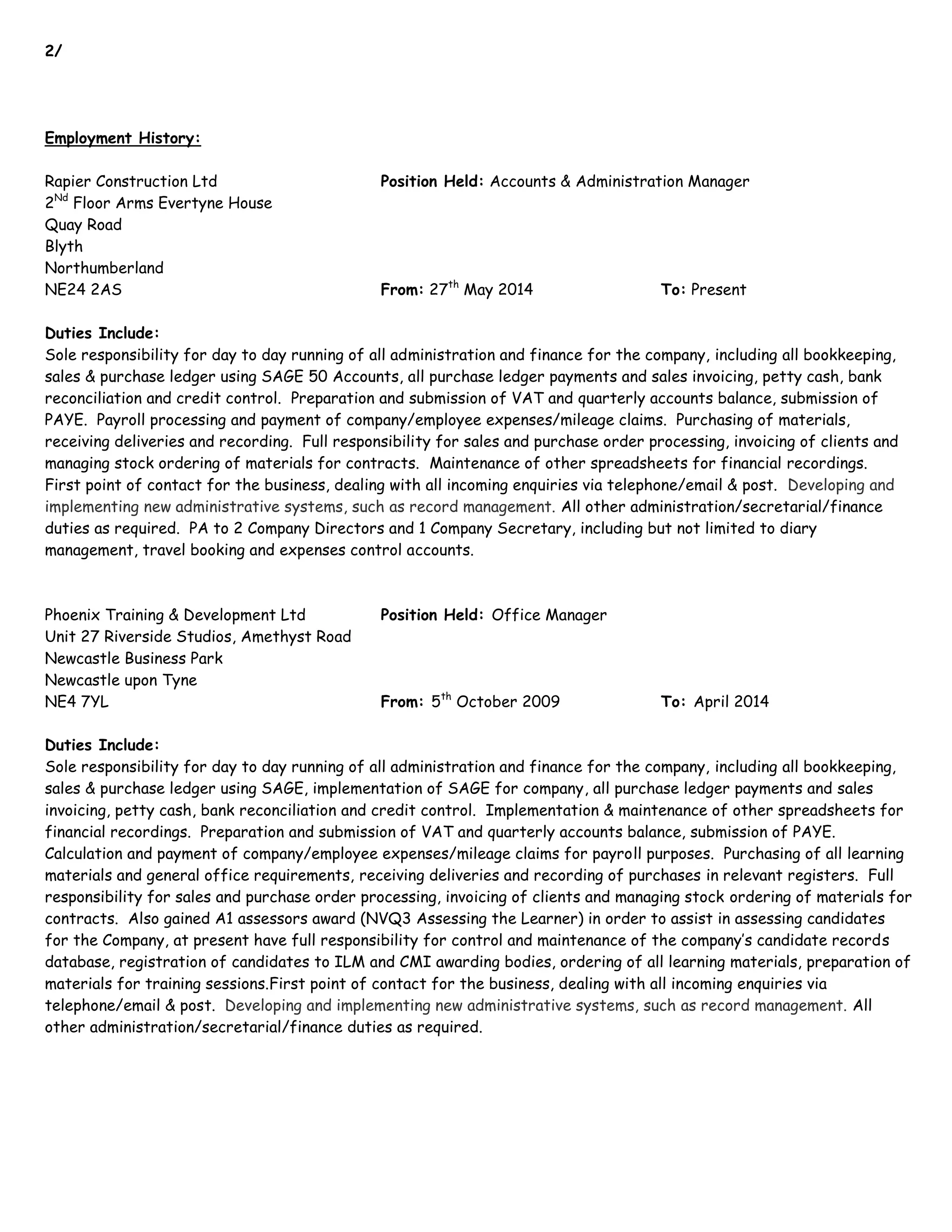 Lynne Robinson CV-2014 | PDF