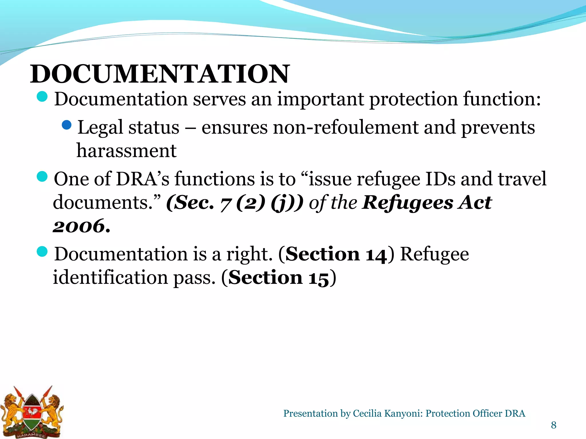 REFUGEE PROTECTION IN KENYA | PPT | Adoption and Fostering | Parenting