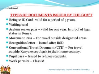 REFUGEE PROTECTION IN KENYA | PPT | Adoption and Fostering | Parenting