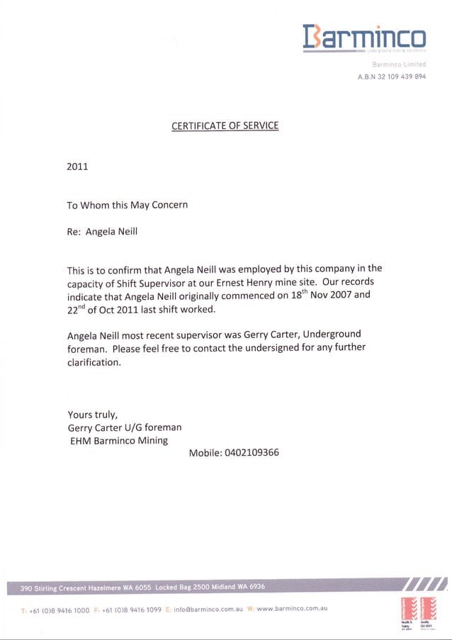 Certificate of Service A Neill Shift Supervisor_0001 | PDF