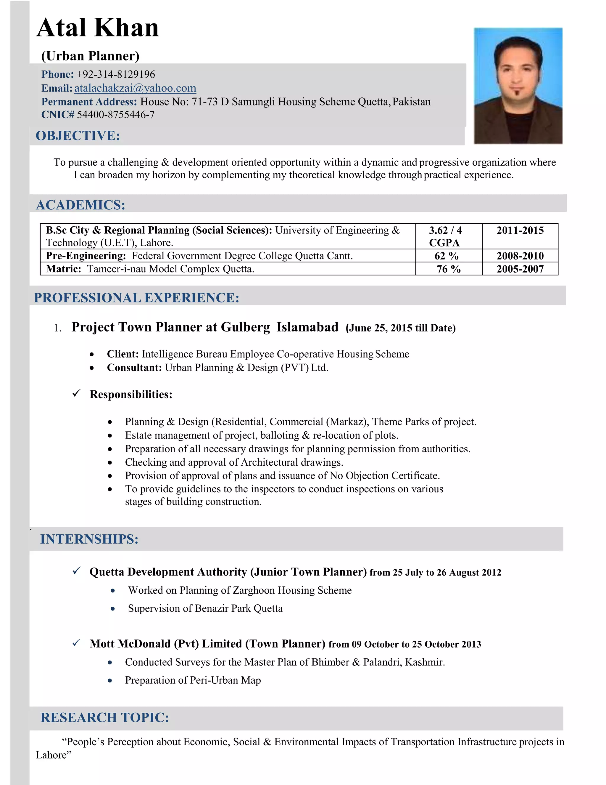 Atal Khan C.V | PDF