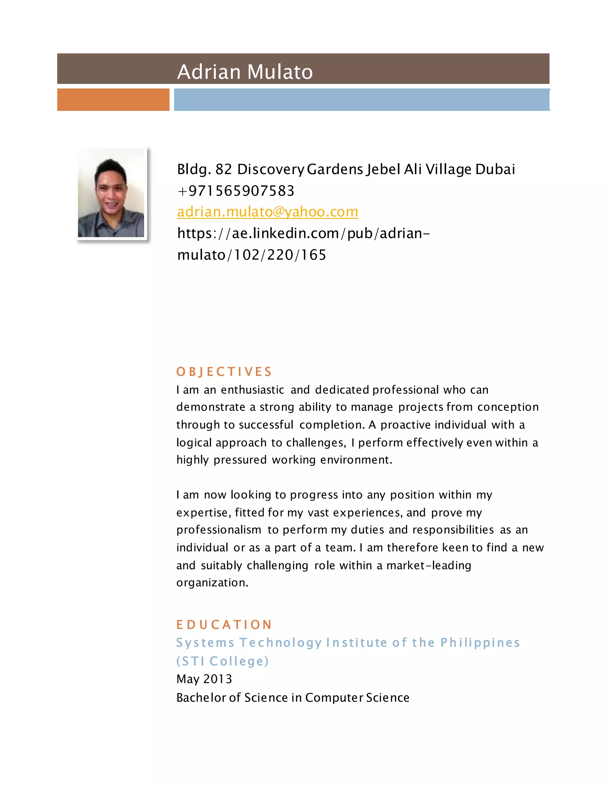 Adrian Mulato - CV | PDF