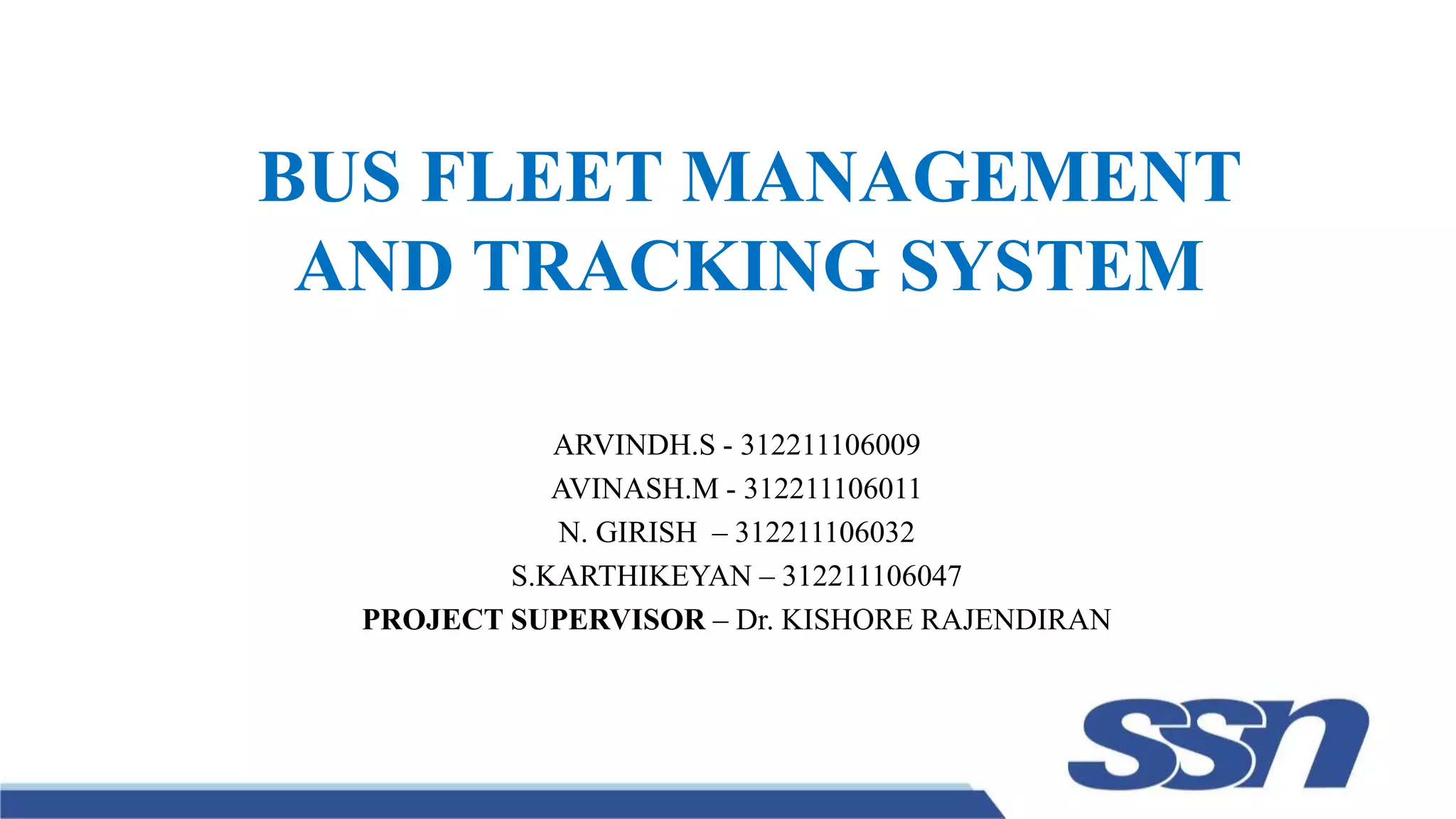 Bus Fleet Management and Tracking System | PPTX