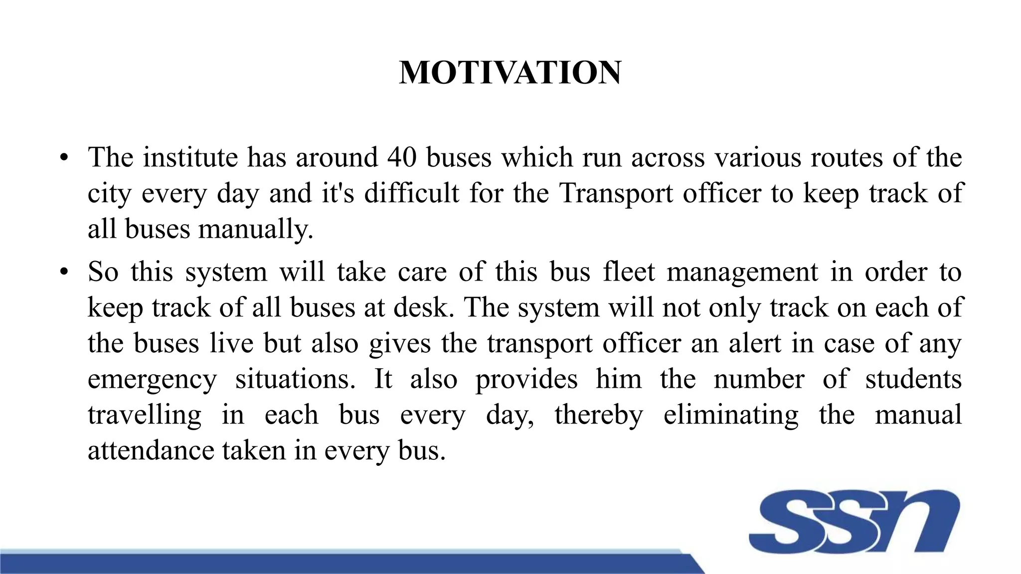 Bus Fleet Management and Tracking System | PPTX