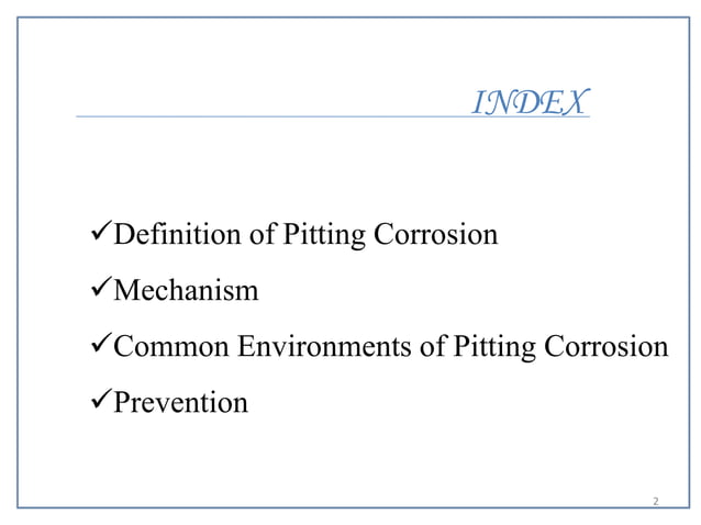 Pitting Corrosion_Rahul | PPTX | Chemistry | Science