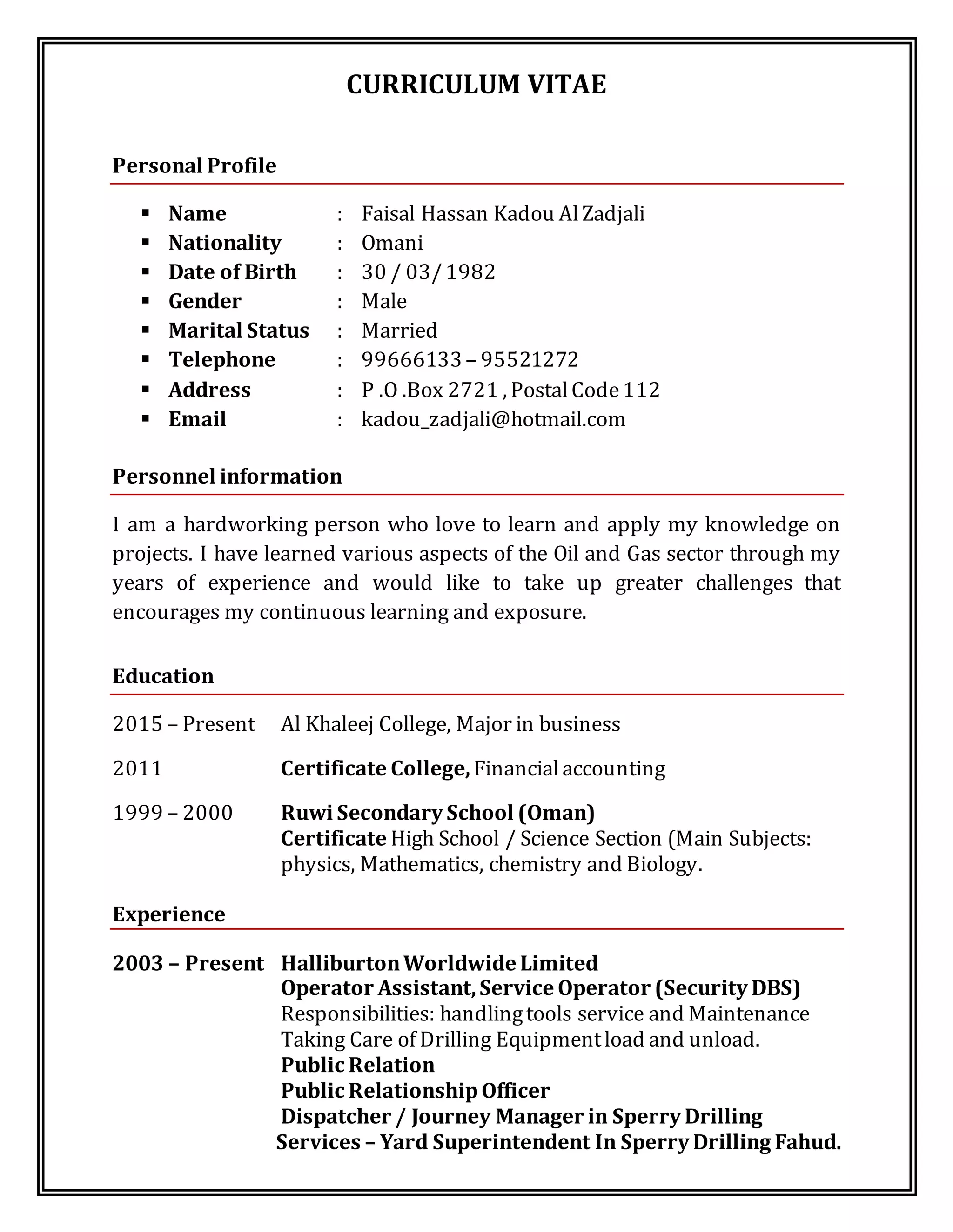 Faisal_Hassan_Kadou_Al_Zadjali-CV | DOCX