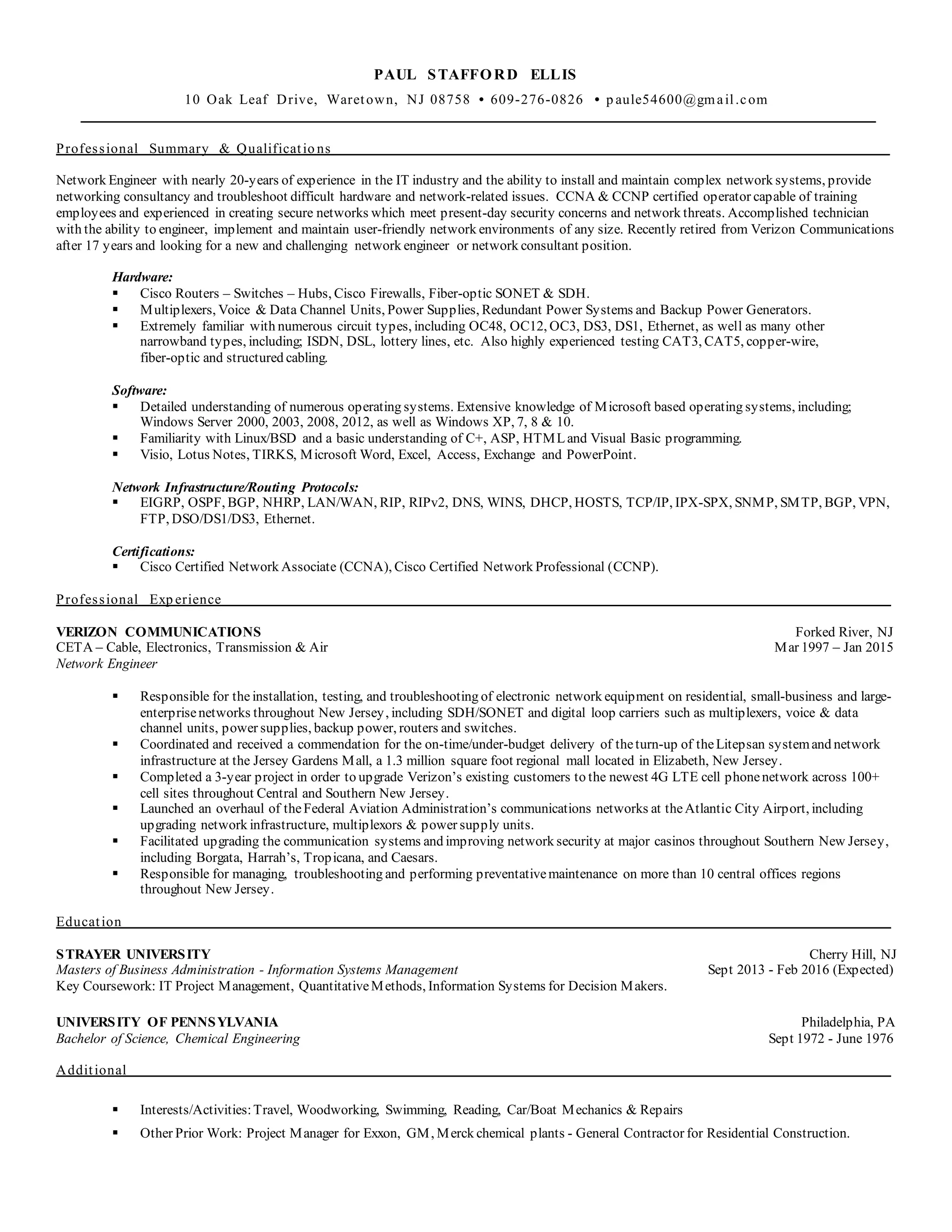 Resume - Paul Ellis -1_23_16 | PDF
