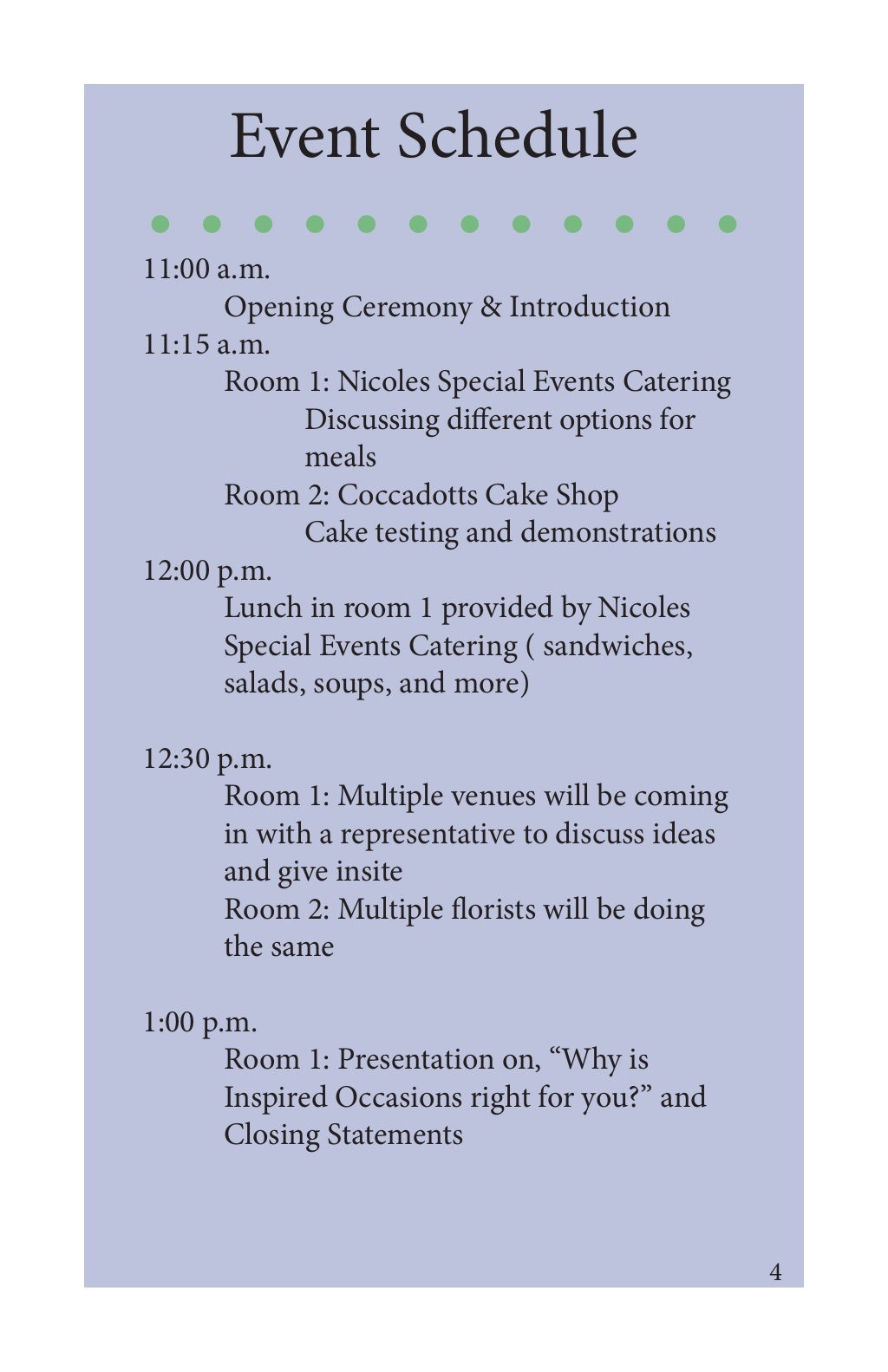 Mock-up Event Program