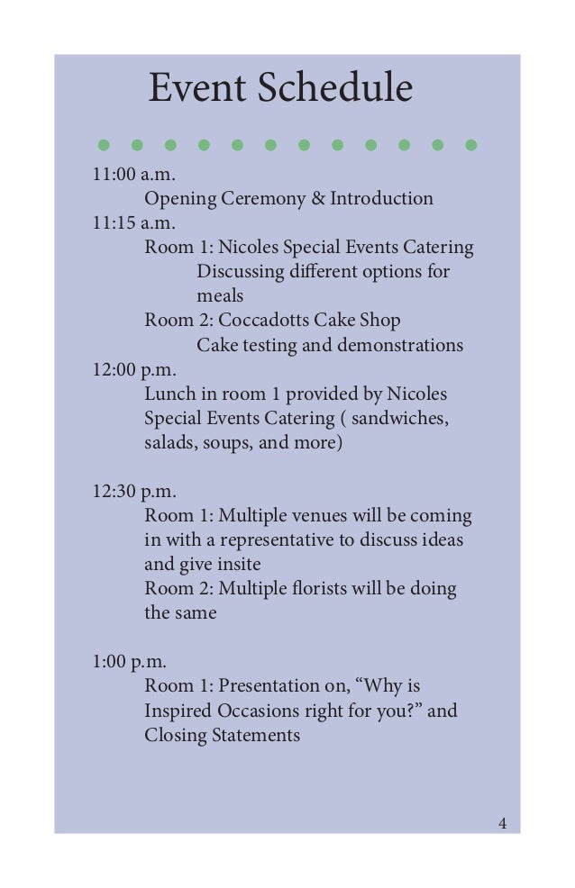 Mock-up Event Program