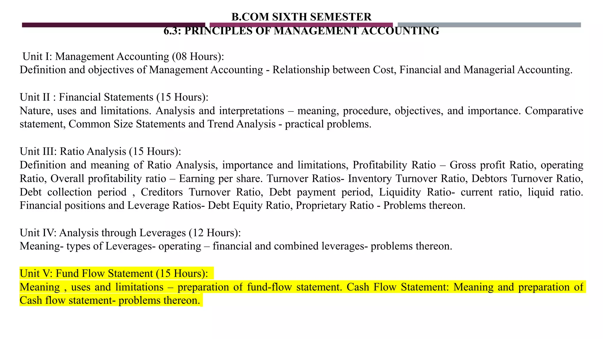 FFA- Statement of Schedule of Changes in Working Capital | PPTX
