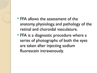 Fundus fluorescence angiography in retina | PPTX