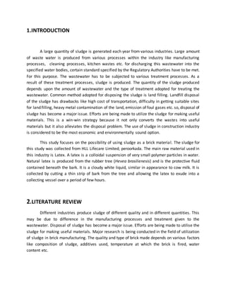 sludge as brick material | DOCX