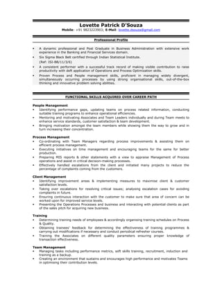 Lovette D'Souza - Resume | DOC