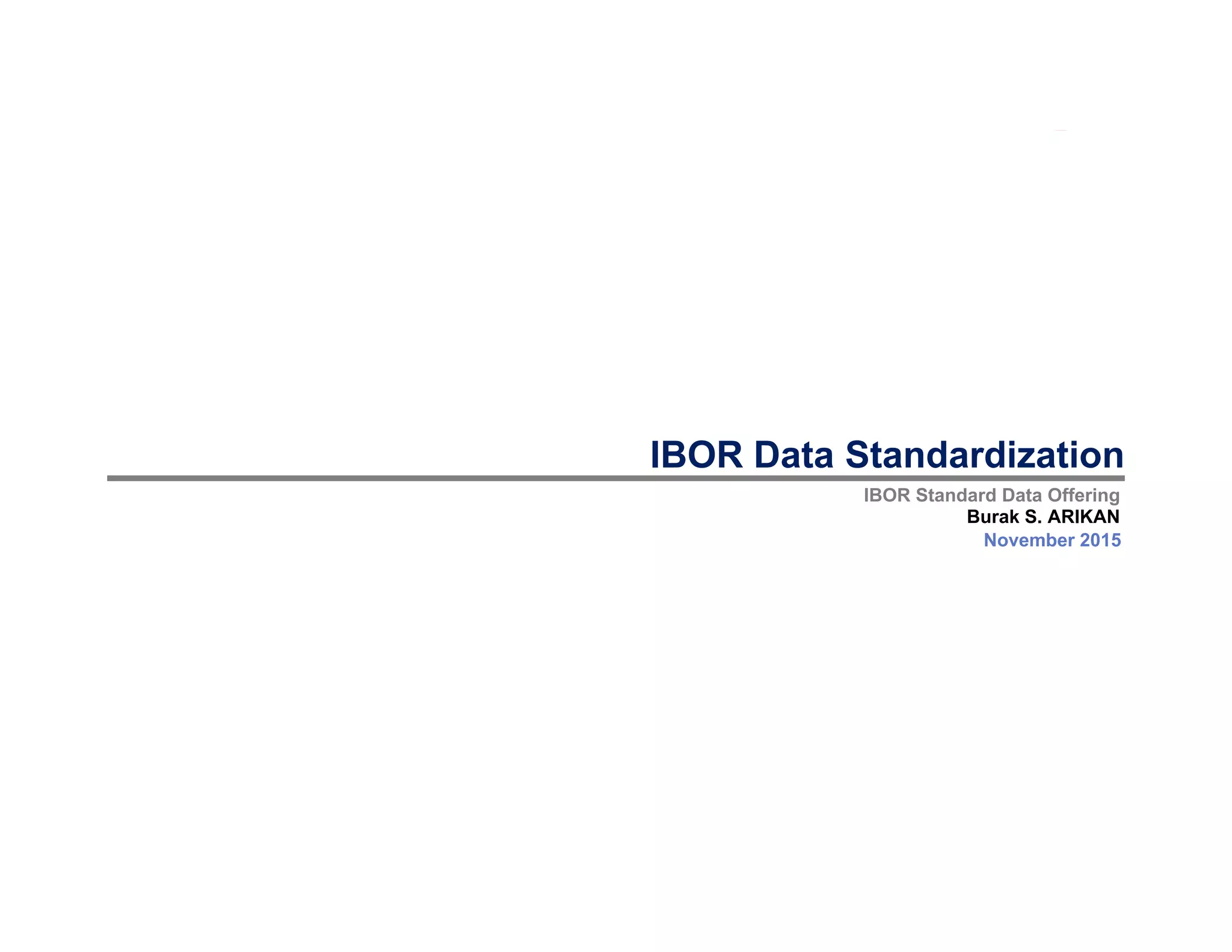 IBOR Data Management - Standardization | PDF