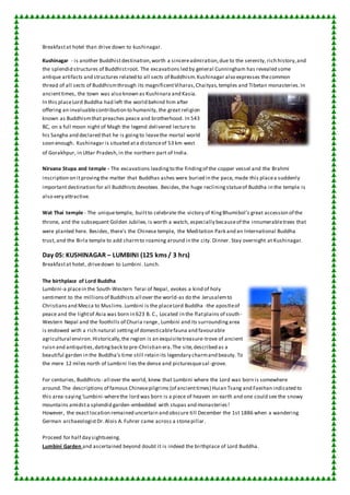 8 nts - BUDDHIST HIGHLIGHT TOUR Ex - Kolkata | DOCX