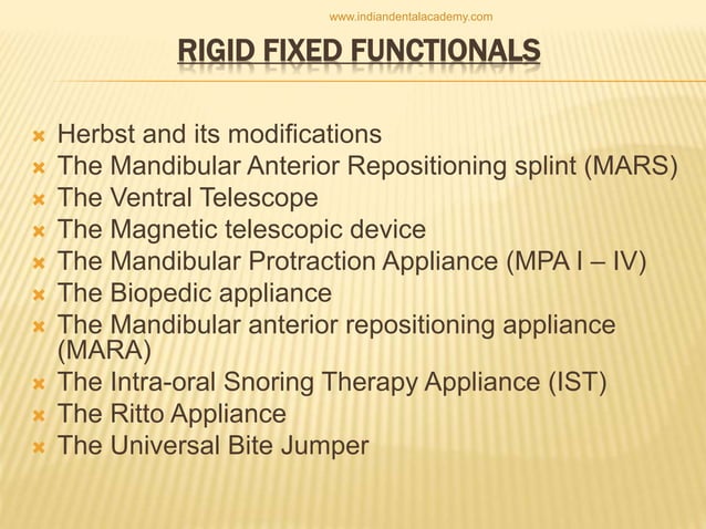 Fixed functional appliances/dental courses | PPT