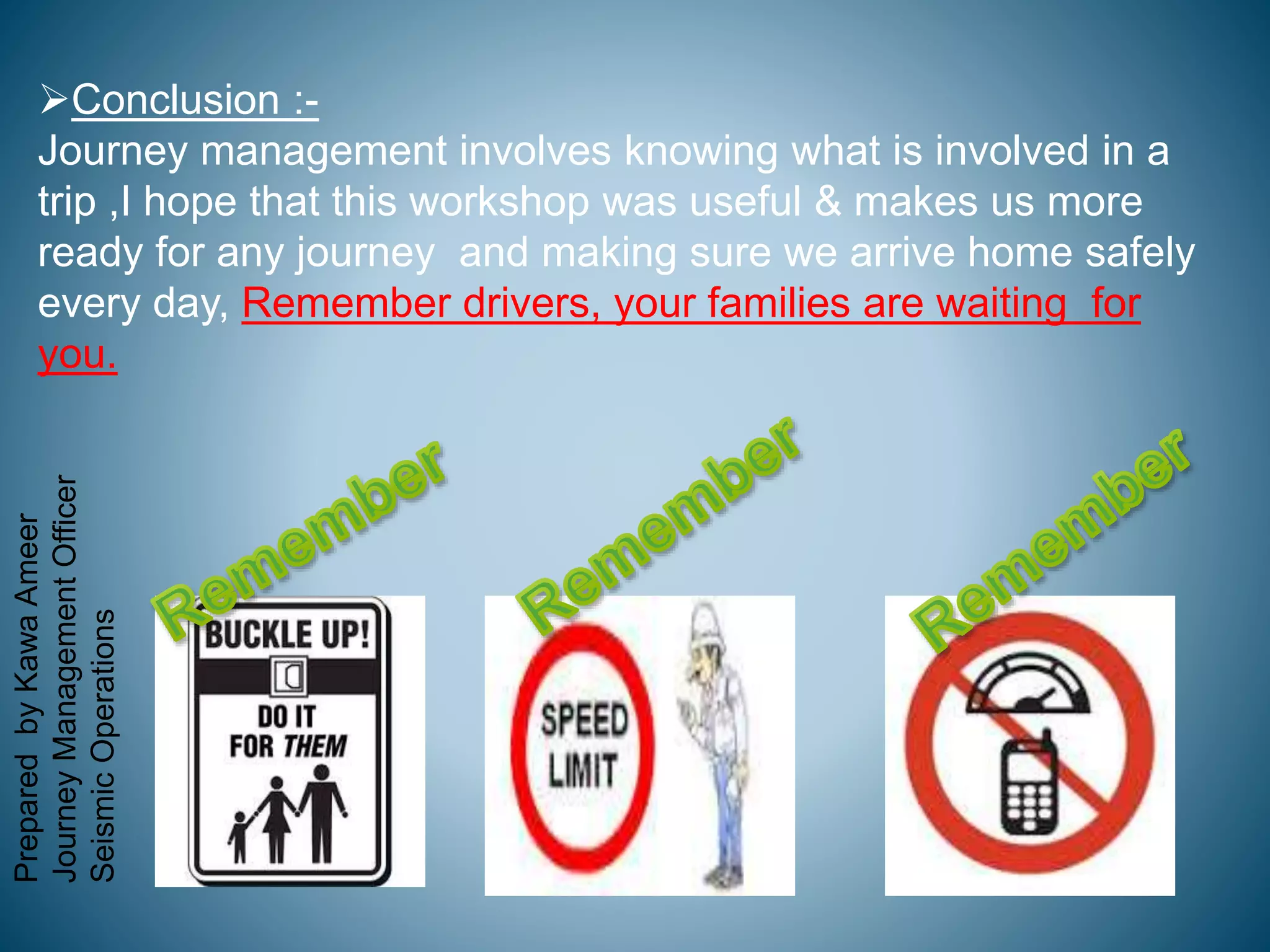 Journey Management and Safely Driving Procedure | PPSX