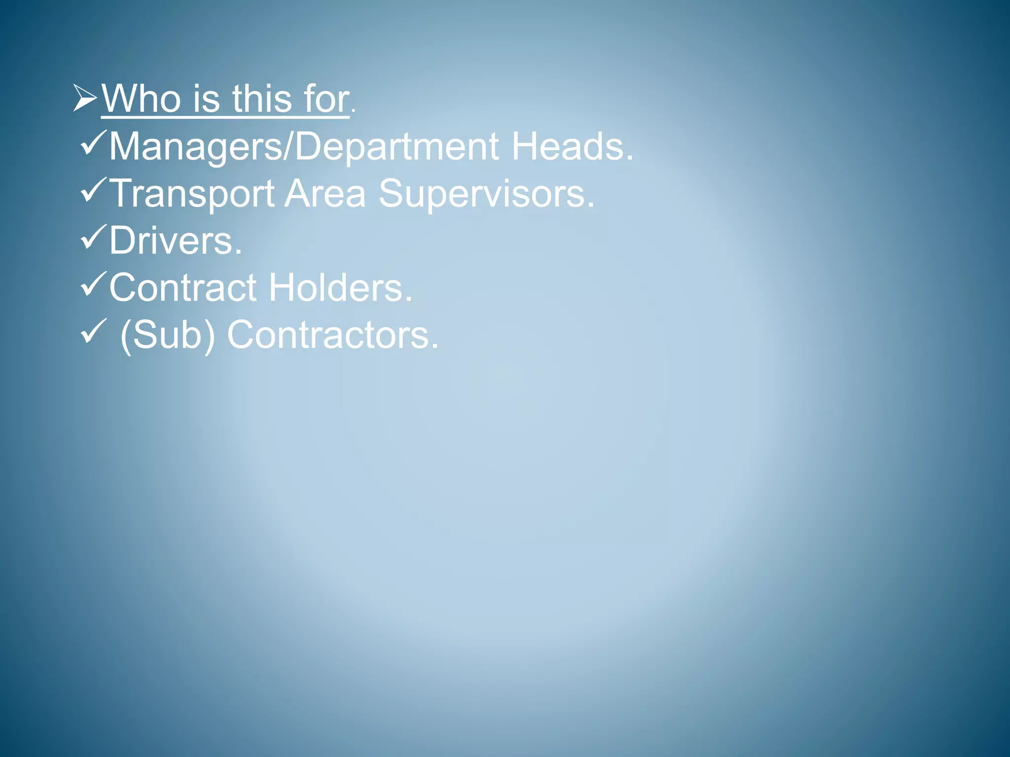 Journey Management and Safely Driving Procedure | PPSX