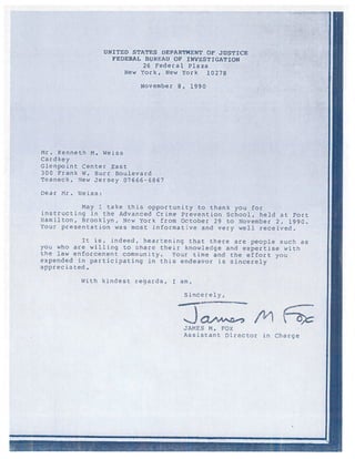 FBI Letter | PDF