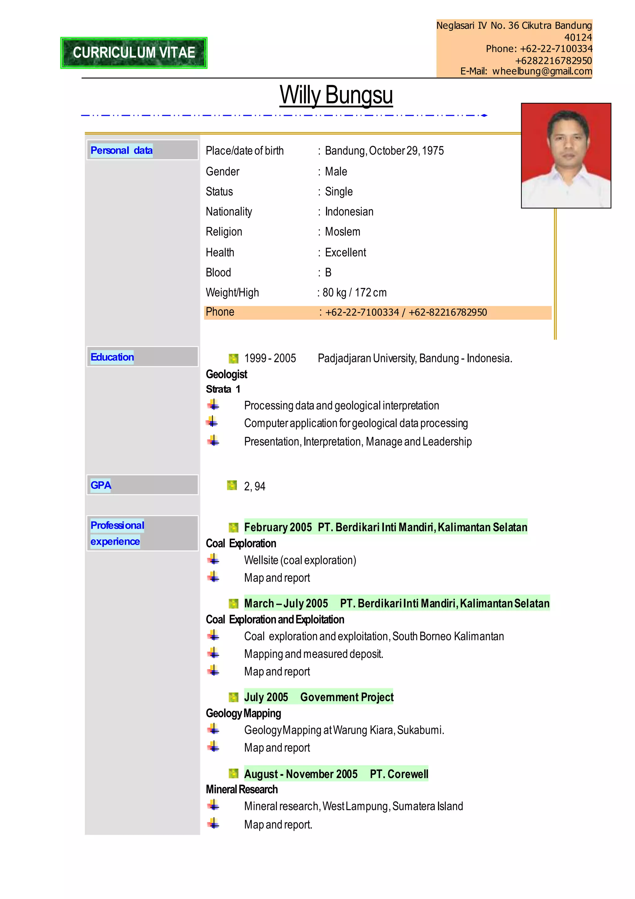 CV Willy Bungsu Sanadi | DOCX