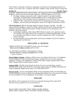 Intelligence Specialist Resume | DOCX