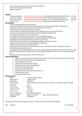Instrument Supervisor CV | DOC