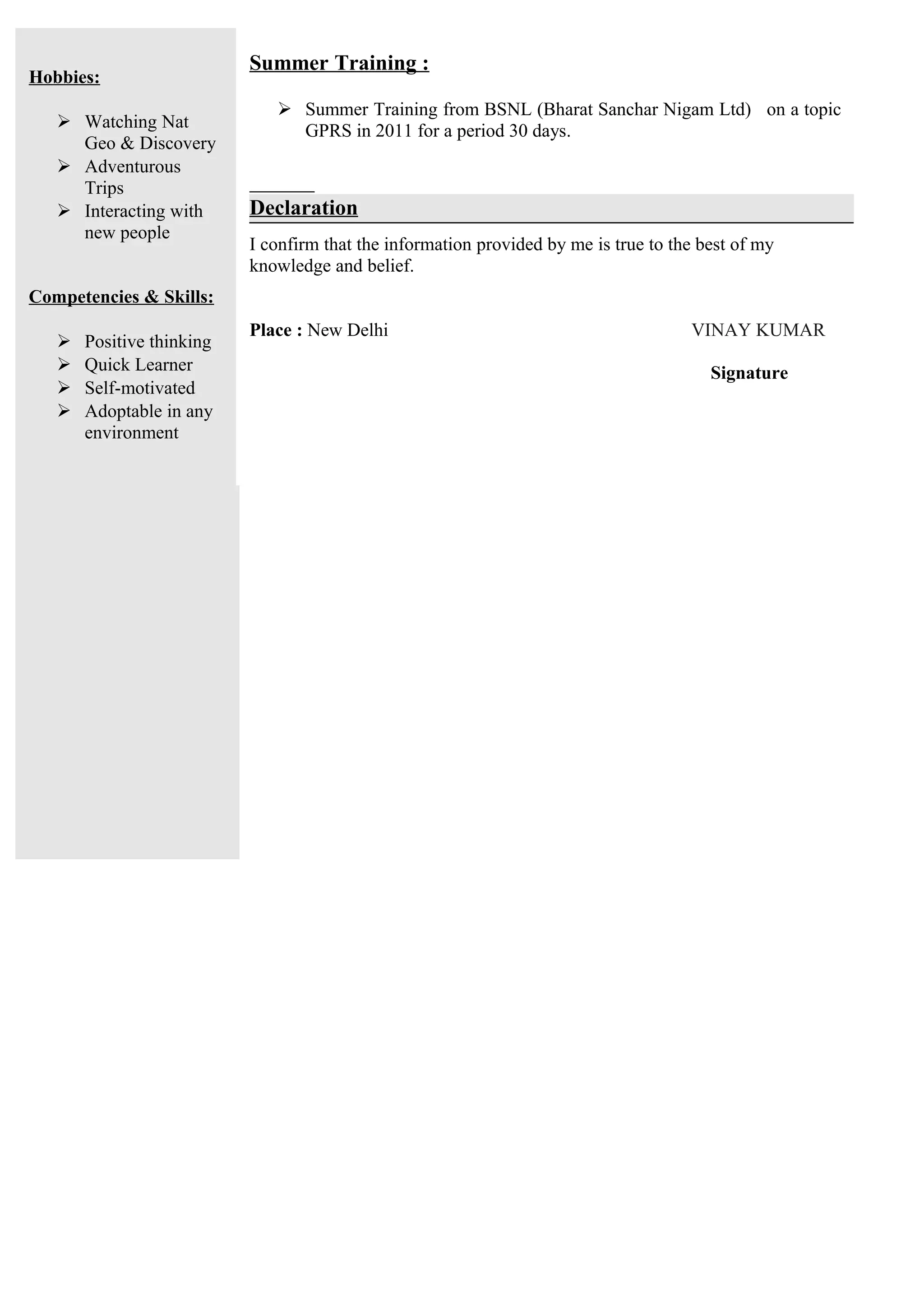 Vinay Updated CV | DOC