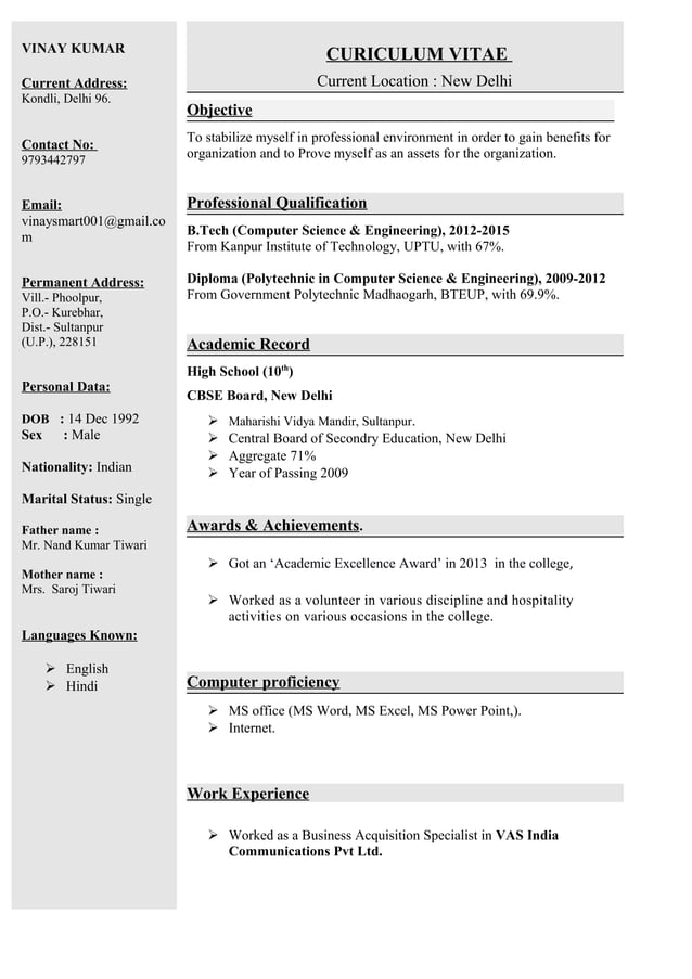 Vinay Updated CV | DOC