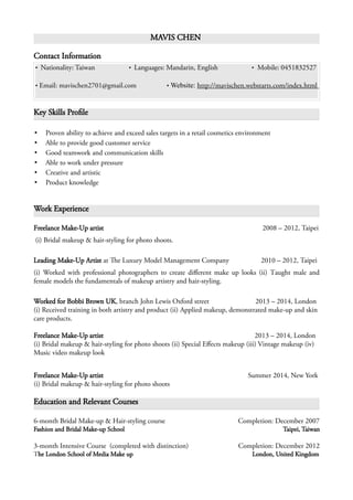 Mavis CV | PDF