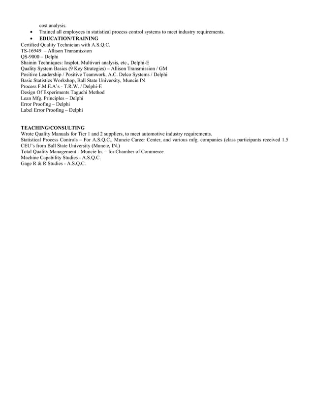 Resume of Richard K Metzner-2016 | PDF