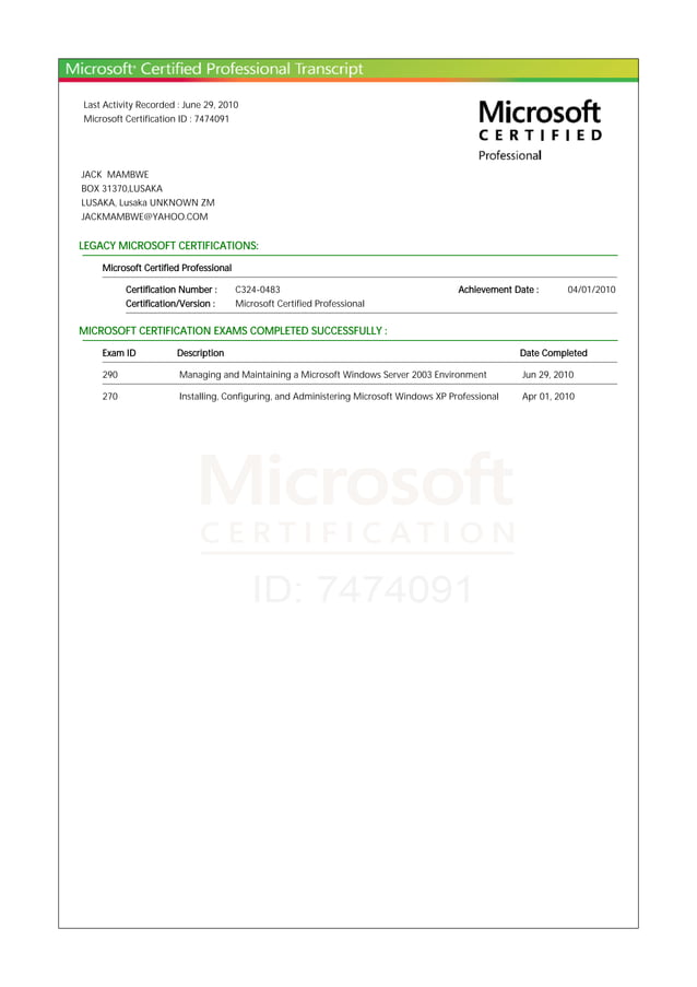MS_Learning_Transcript | PDF