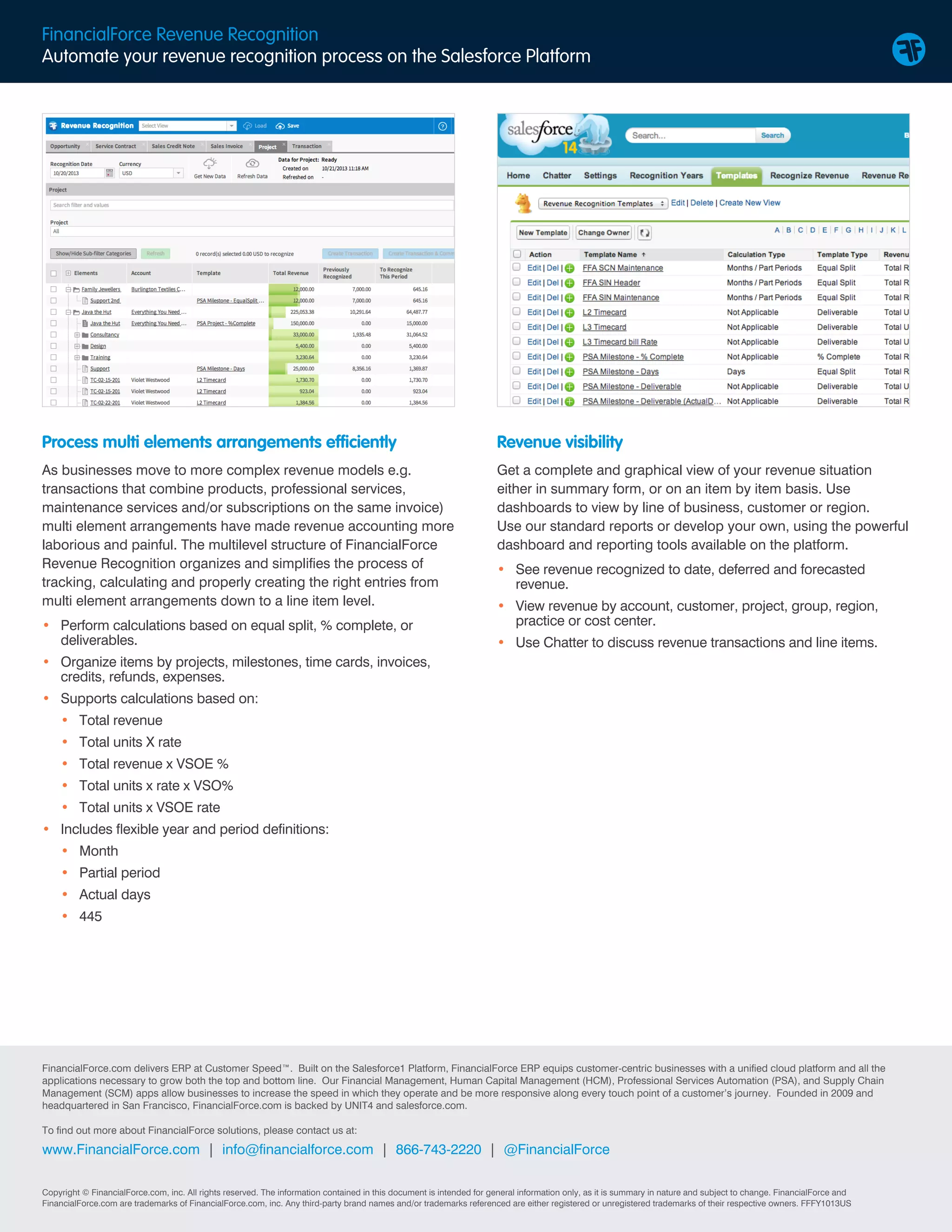 FinancialForce Revenue Recognition Datasheet | PDF