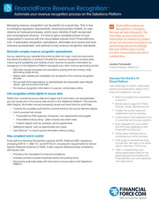 FinancialForce Revenue Recognition Datasheet | PDF