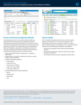 FinancialForce Revenue Recognition Datasheet | PDF