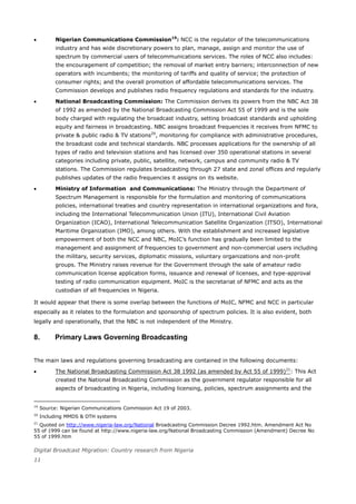 Digital Broadcast Migration in West Africa: Nigeria Research Report ...