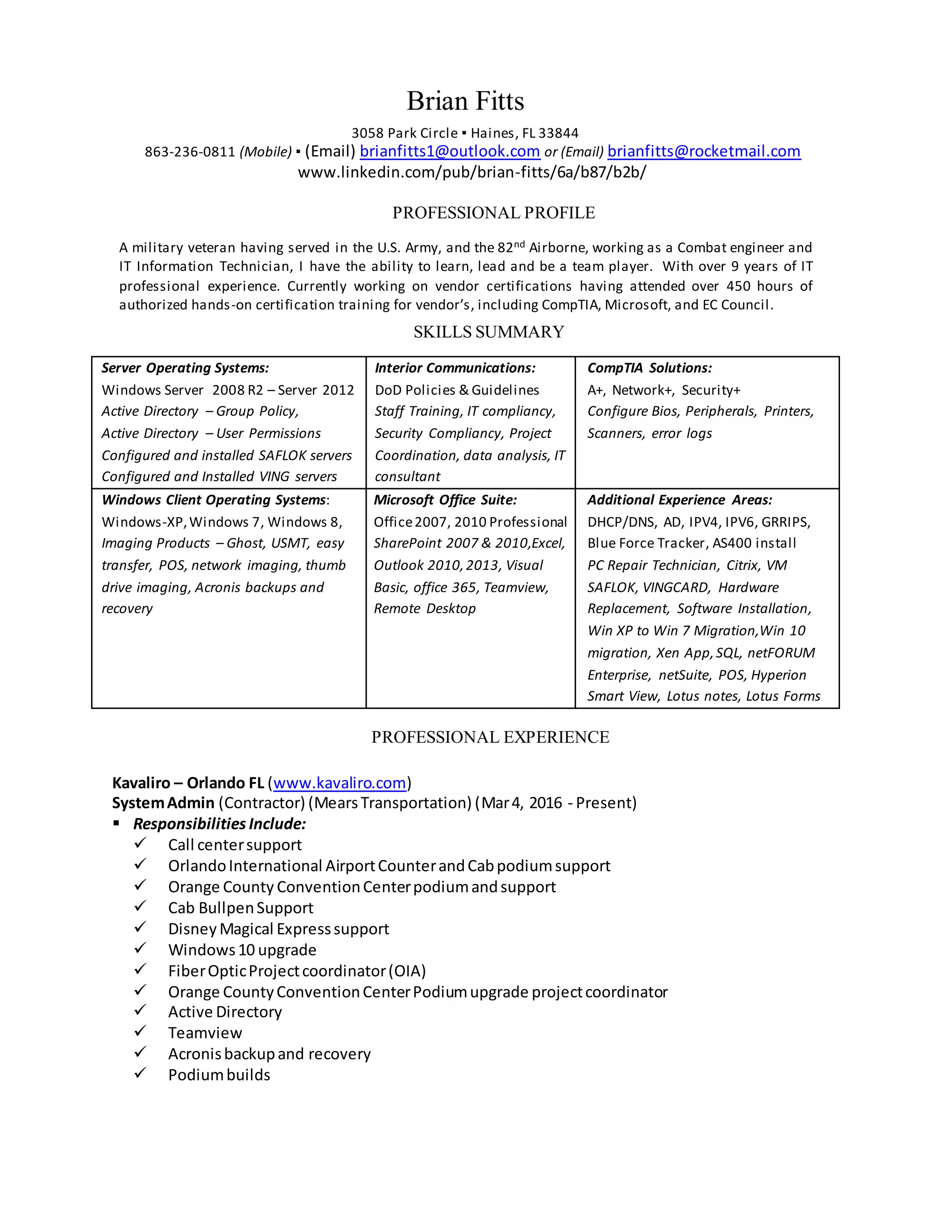 Brian Fitts-Resume (2) | PDF