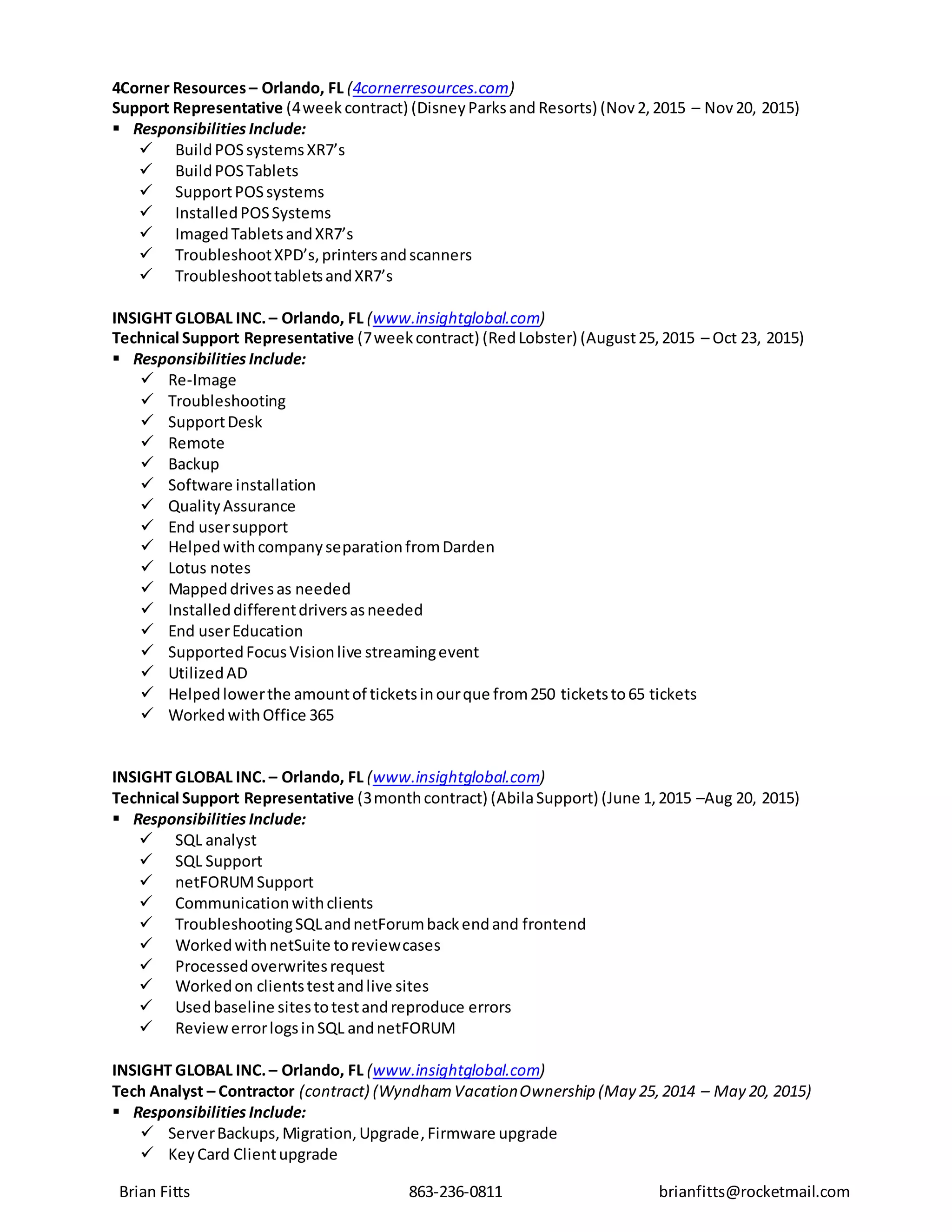 Brian Fitts-Resume (2) | PDF