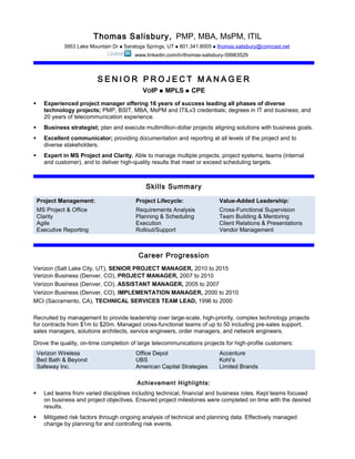 Resume for Thomas Salisbury | DOC
