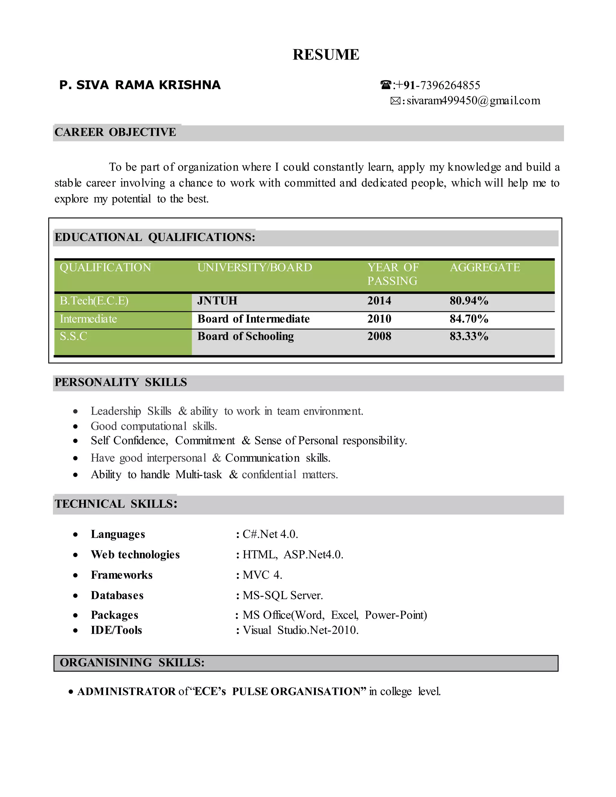 myRESUME | DOCX | Computer Software and Applications | Computing