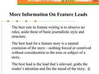 Feature Writing Slides | PPT