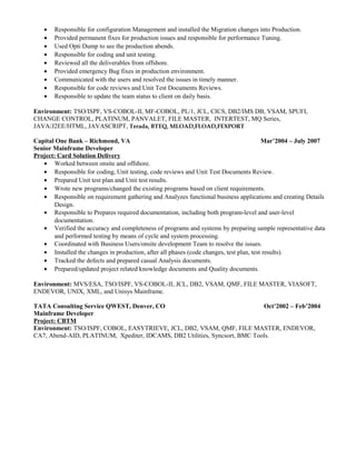 Mainframe Developer - Pokuri - Updated | PDF