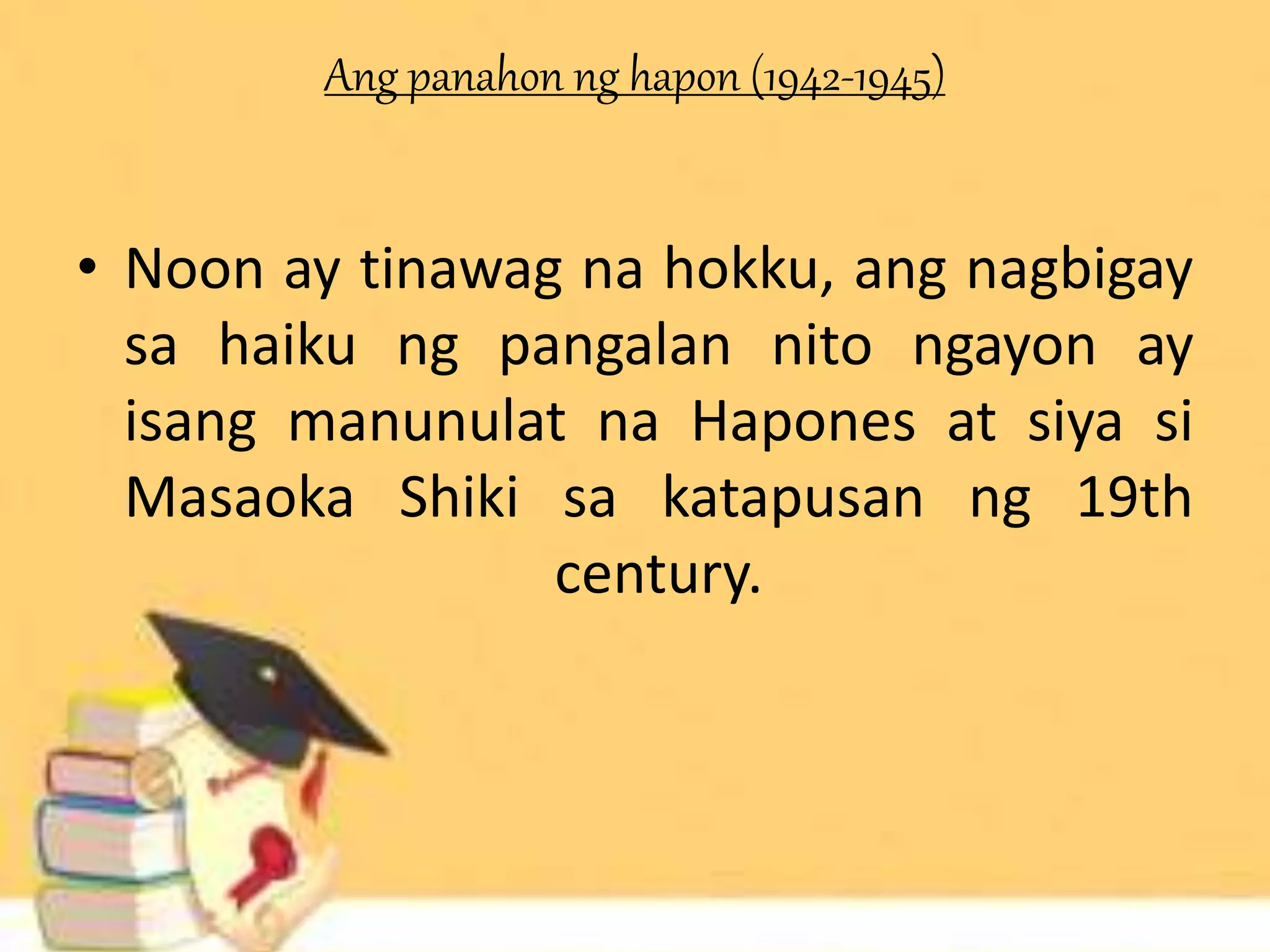 Haiku sa panahon ng hapon | PPTX