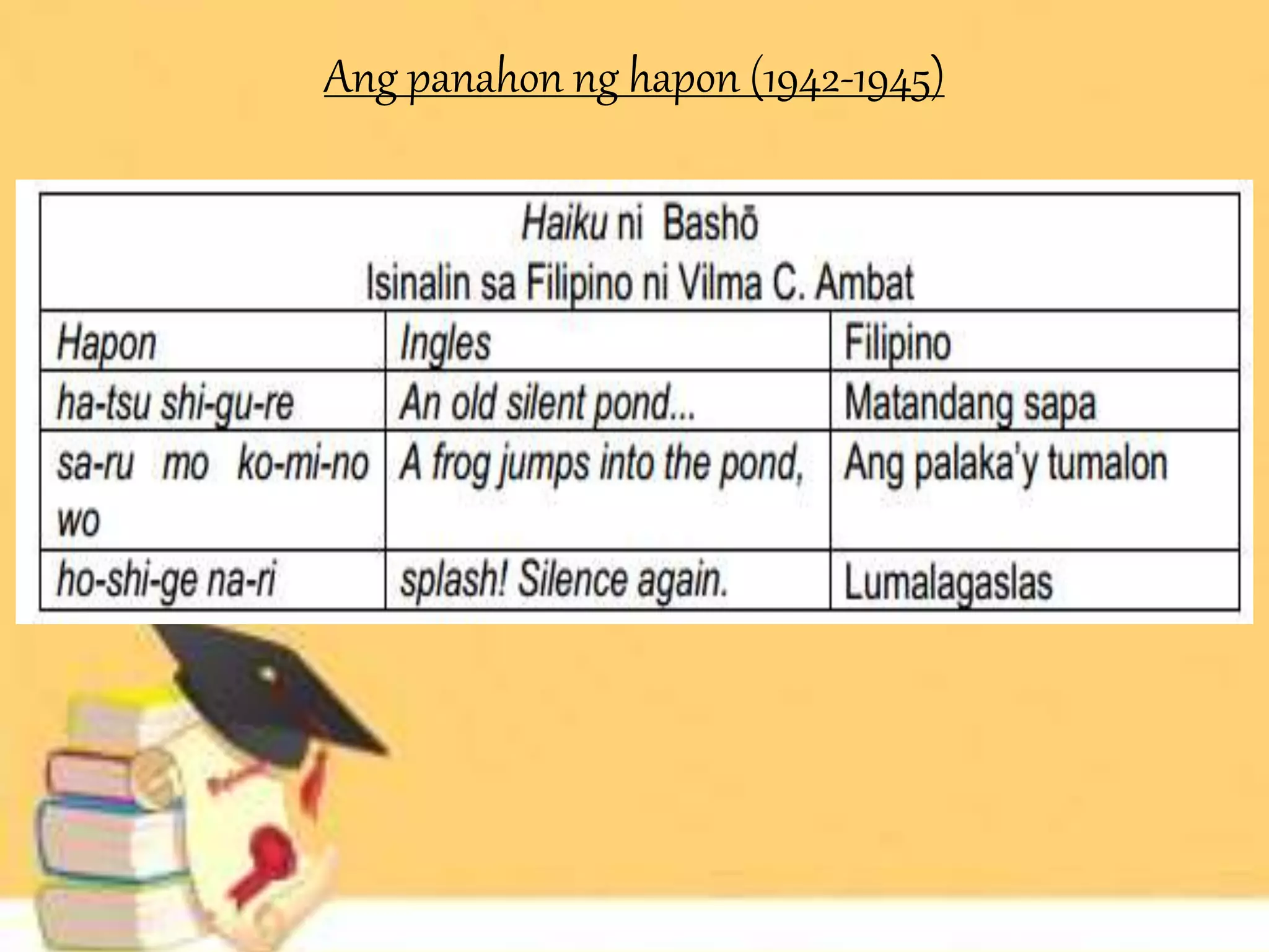 Haiku sa panahon ng hapon | PPTX