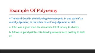 HOMONYM, POLYSEM &HYPONYMY | PPSX