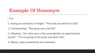 HOMONYM, POLYSEM &HYPONYMY | PPSX