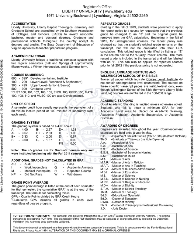 College transcript | PDF